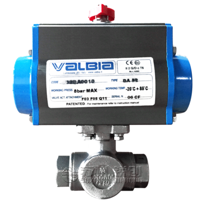 意大利 VALBIA 气动三通内牙球阀